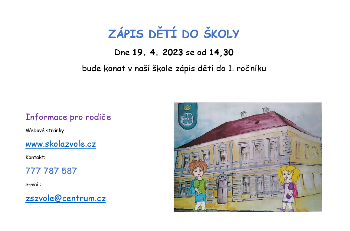 Zápis 2023 | Základní škola Zvole